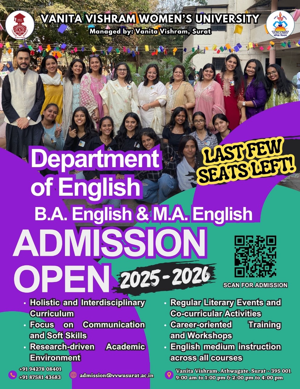 Vanita Vishram Women's University – First Private Women's University of ...